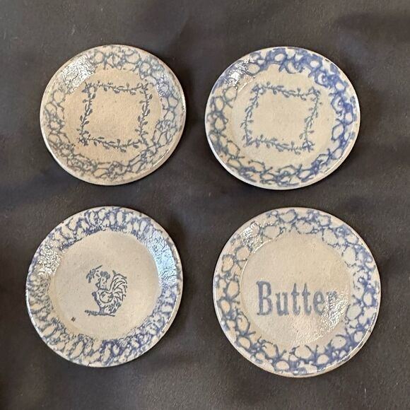 Dining | Rusticbeaumont Bros Stoneware Spongewear Salt Glazed Butter ...